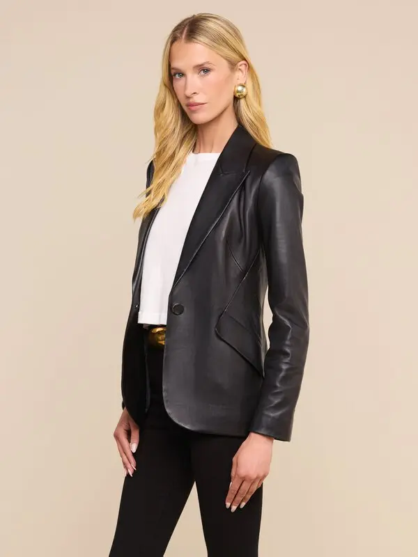 L'Agence Chamberlain Leather Blazer