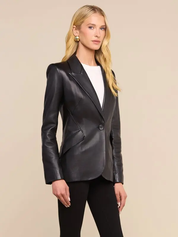 L'Agence Chamberlain Leather Blazer