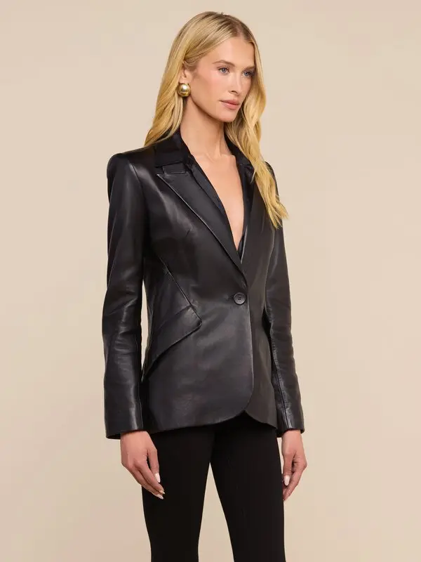 L'Agence Chamberlain Leather Blazer