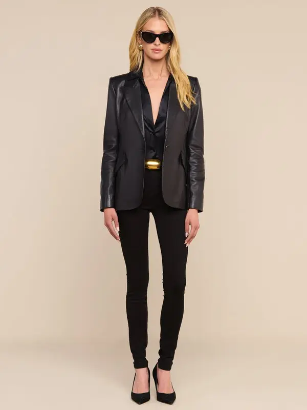 L'Agence Chamberlain Leather Blazer