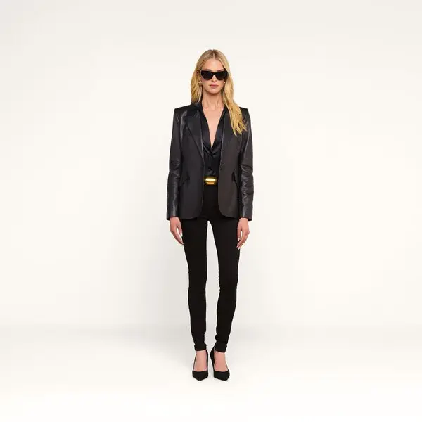 L'Agence Chamberlain Leather Blazer - Black