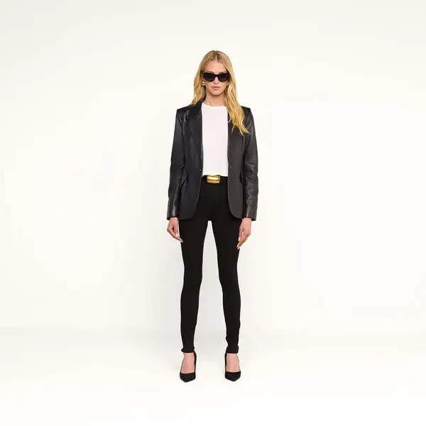 L'Agence Chamberlain Leather Blazer - Black