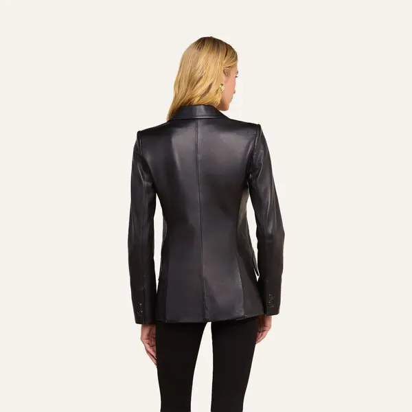 L'Agence Chamberlain Leather Blazer - Black