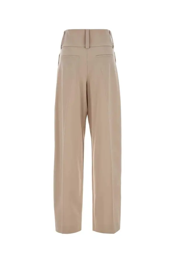 Sportmax Sand Stretch Wool Wide-leg Girino Pant - Brown