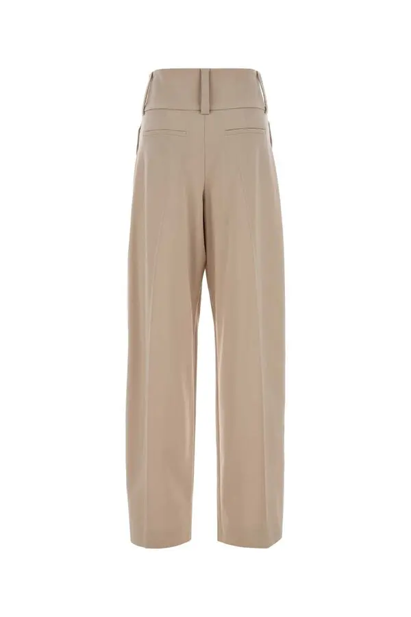 Sportmax Sand Stretch Wool Wide-leg Girino Pant - Brown