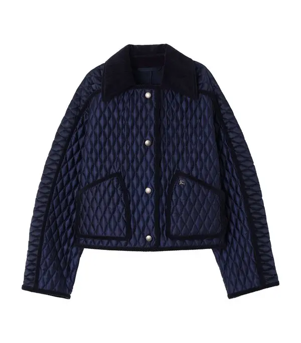 Burberry Quilted Cropped Jacket - Grey
