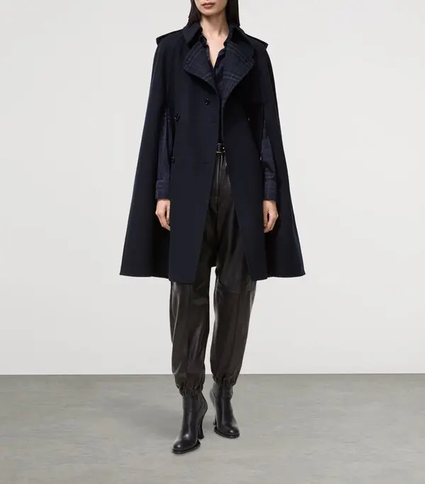 Burberry Wool Belmont Trench Cape