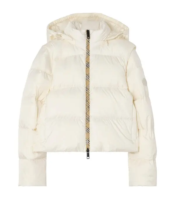 Burberry Langdale Detachable-sleeve Puffer Jacket - White