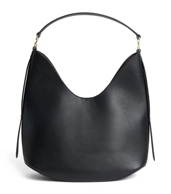 Harrods Medium Leather Penny Shoulder Bag - Black