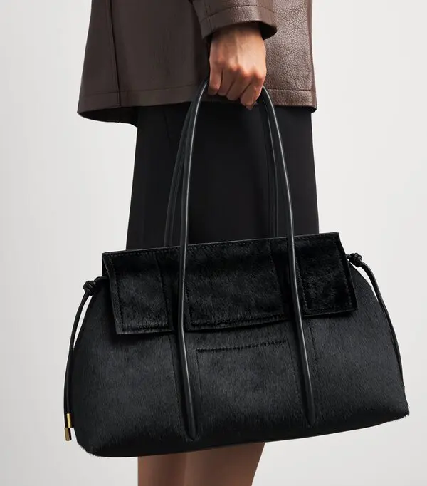 Harrods Medium Calf Hair Marcie Shoulder Bag