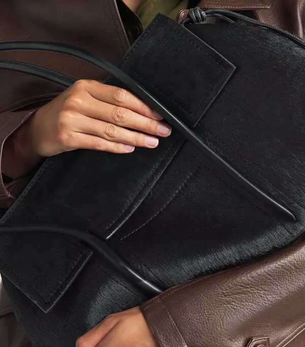 Harrods Medium Calf Hair Marcie Shoulder Bag