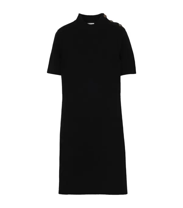 Burberry Cashmere-blend Rib-knit Midi Dress - Black