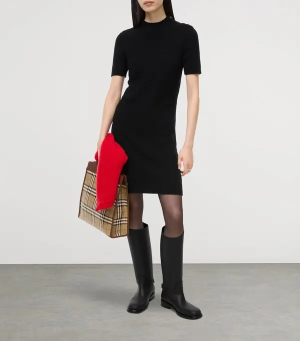 Burberry Cashmere-blend Rib-knit Midi Dress