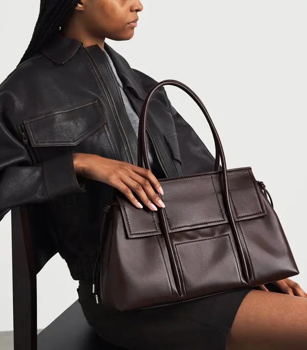 Harrods Medium Leather Marcie Tote Bag