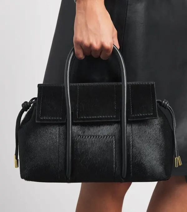 Harrods Small Calf Hair Marcie Shoulder Bag
