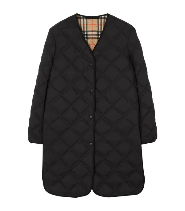 Burberry Quilted Ashfields Coat - Black