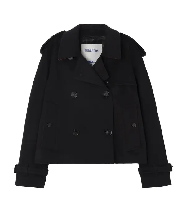 Burberry Cashmere Mayfair Trench Jacket - Black