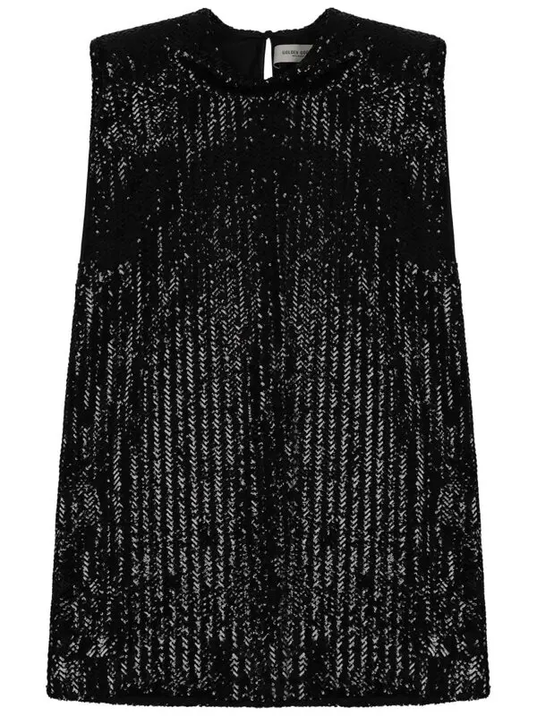 GOLDEN GOOSE Mini Dress With Sequins - Black