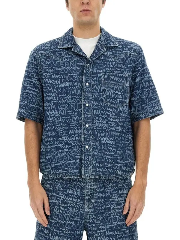 Marni Denim Bowling Shirt - Blue