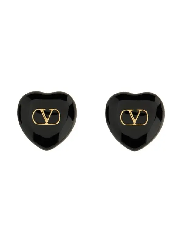 Valentino Garavani Coeur Royal Earrings - Black