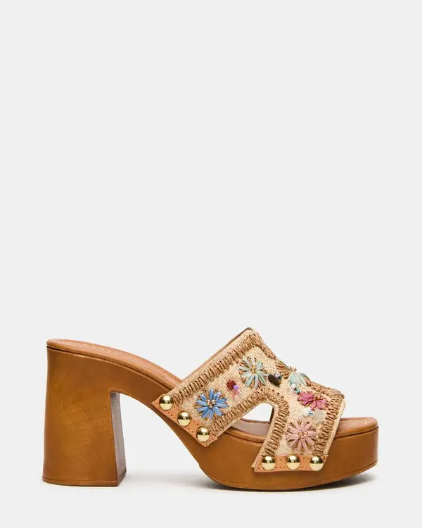 Steve Madden Sunkissed Embellished Block Heel Sandals - Multicolor