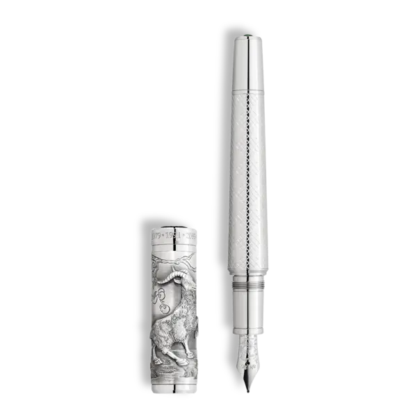 Montblanc The Legend Of Zodiacs The Goat Limited Edition 512 Fountain Pen - Silver-colored