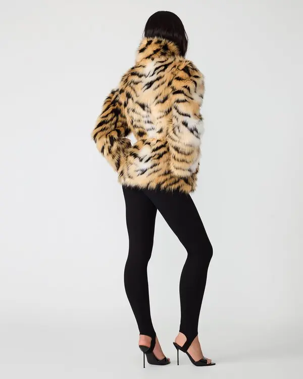Steve Madden Alexx Coat Long Sleeve Faux Fur Jackets & Coats