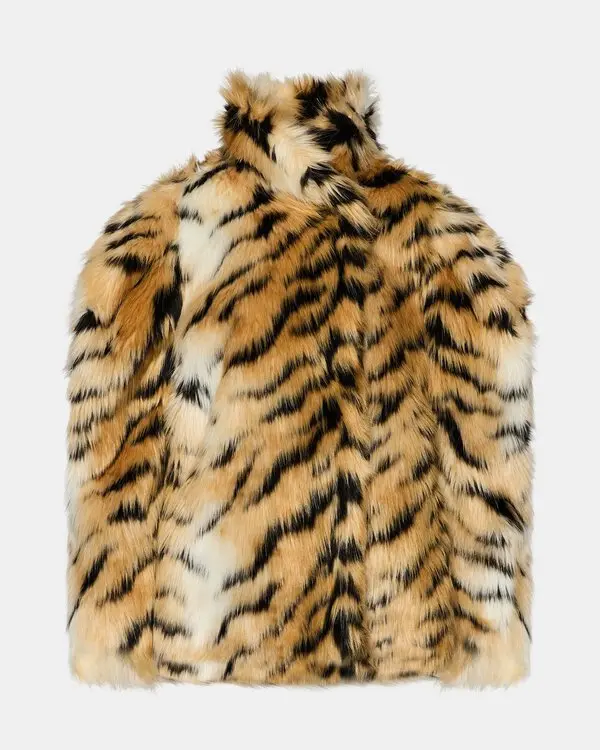 Steve Madden Alexx Coat Long Sleeve Faux Fur Jackets & Coats