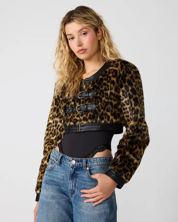 Steve Madden Felicitey Jacket Long Sleeve Cropped Jackets & Coats