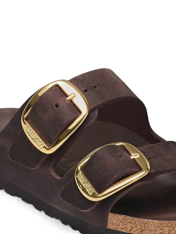 BIRKENSTOCK Arizona Big Buckle Nubuck Leather Sandals - Brown