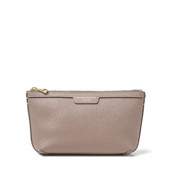 ASPINAL OF LONDON Hudson Small Pouch In Milled Pebble - Neutral