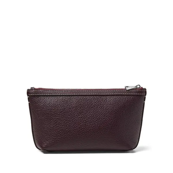 ASPINAL OF LONDON Hudson Small Pouch In Milled Pebble - Red