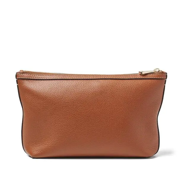 ASPINAL OF LONDON Hudson Large Pouch In Wine Milled Pebble - Tan