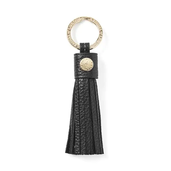 ASPINAL OF LONDON Hudson Tassel Keyring In Milled Pebble - Black