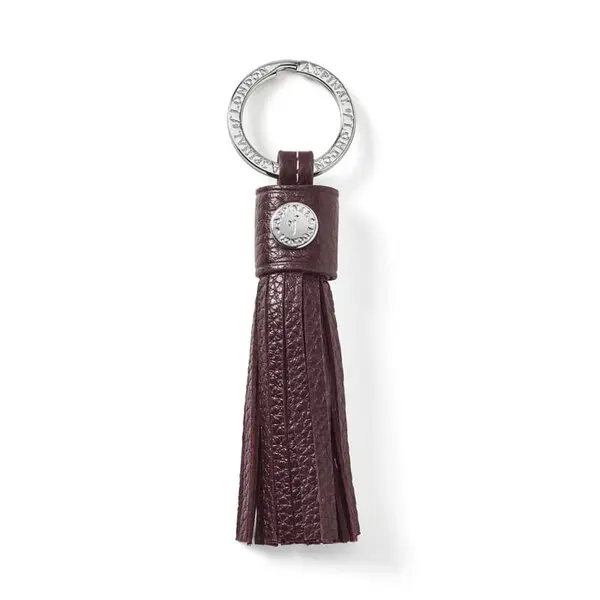 ASPINAL OF LONDON Hudson Tassel Keyring In Milled Pebble - Red