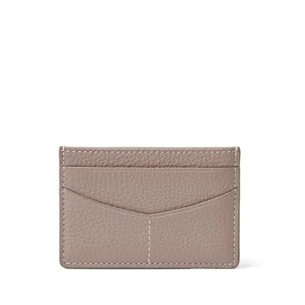 ASPINAL OF LONDON Hudson Slim Credit Card Holder In Milled Pebble - Neutral