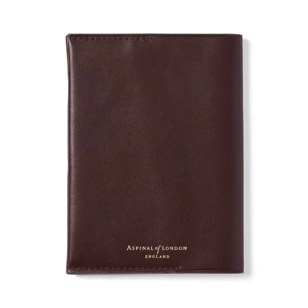 ASPINAL OF LONDON Heritage Passport Cover In Conker Pebble