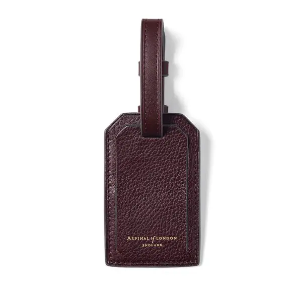 ASPINAL OF LONDON Heritage Luggage Tag In Conker Pebble