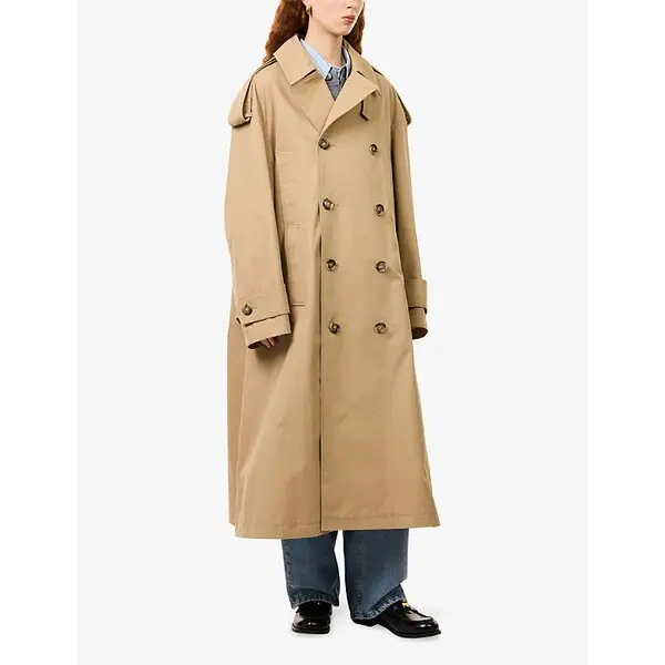 AMI Paris Double-breasted Epaulette Cotton Trench Coat