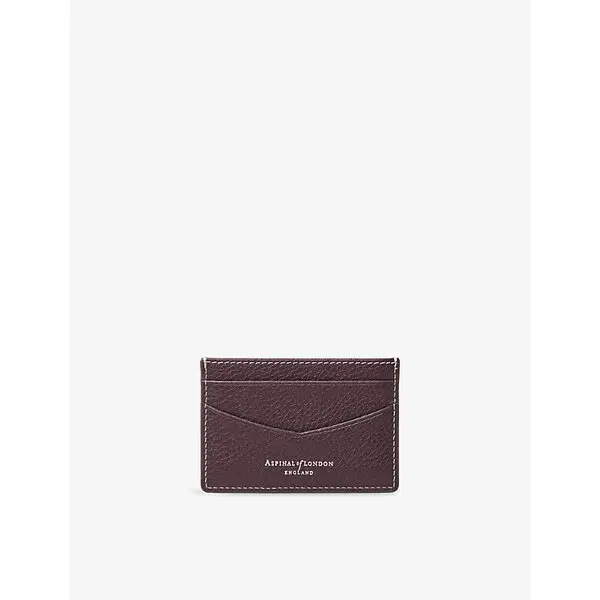 ASPINAL OF LONDON Hudson Slim Leather Card Holder - Wine