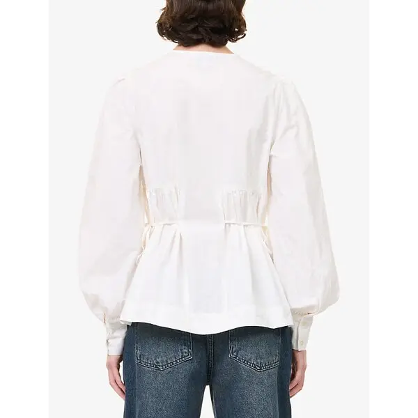 DAMSON MADDER Lettie Bow Detail Cotton Poplin Blouse