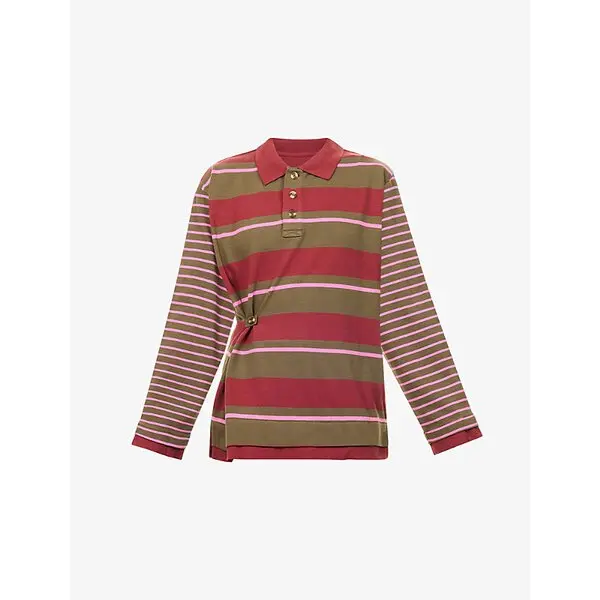 DAMSON MADDER Noah Cinched Striped Rugby Cotton Top - Multi