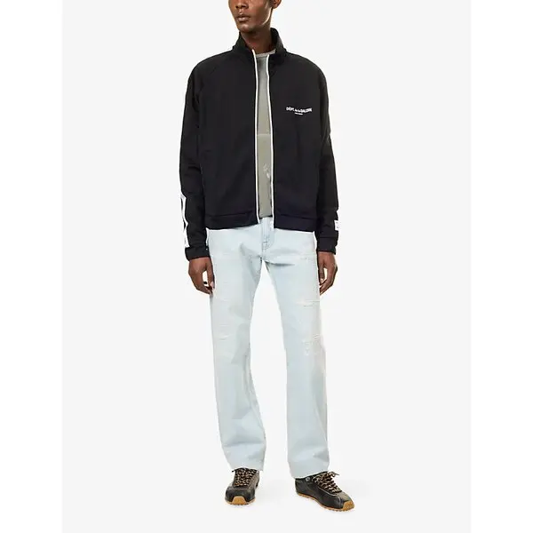GALLERY DEPT. French Embossed-logo Cotton-jersey Track Jacket - Black
