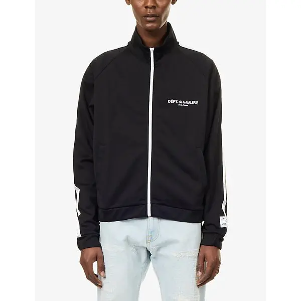 GALLERY DEPT. French Embossed-logo Cotton-jersey Track Jacket - Black
