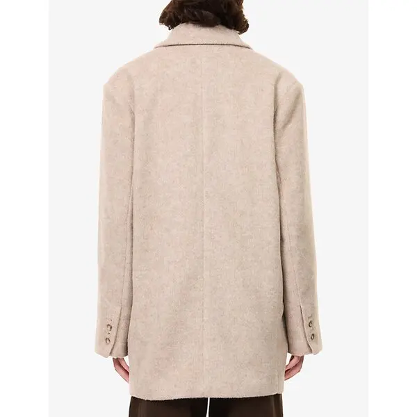 4TH & RECKLESS Floriana Oversized Double-breasted Woven Blazer