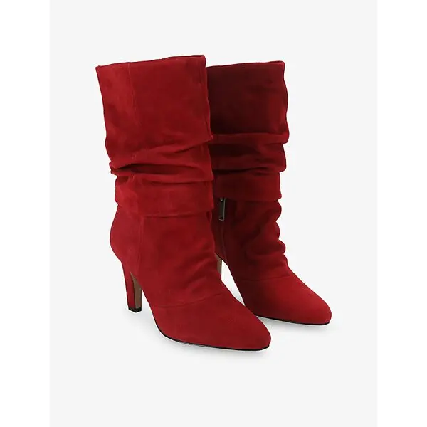 Kurt Geiger Elizabeth Slouch Heeled Suede Boots