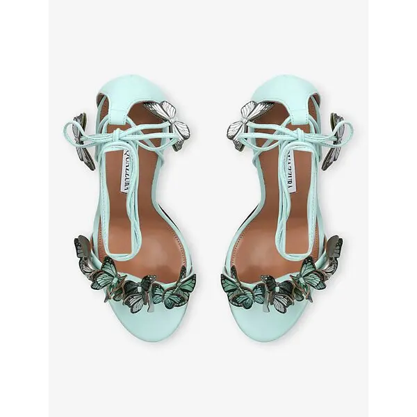 AQUAZZURA Papillon 105 Leather Heeled Sandals