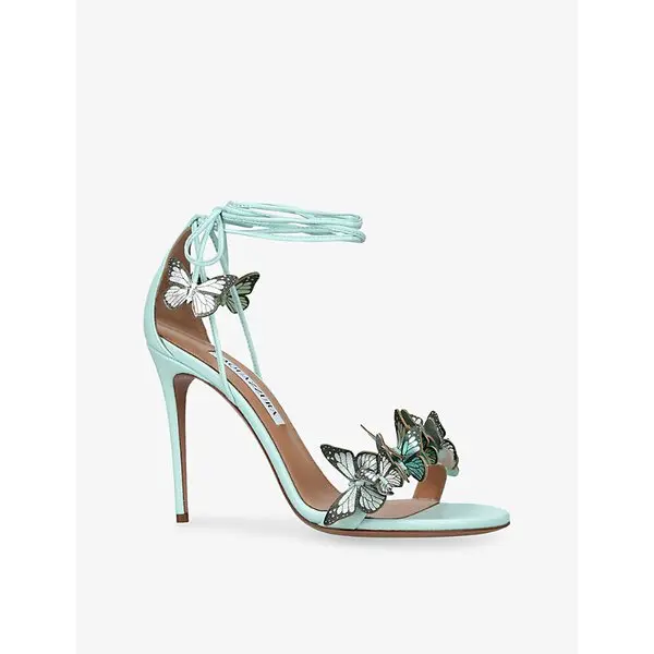 AQUAZZURA Papillon 105 Leather Heeled Sandals