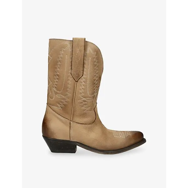 GOLDEN GOOSE Wish Star 55354 Leather Cowboy Boots