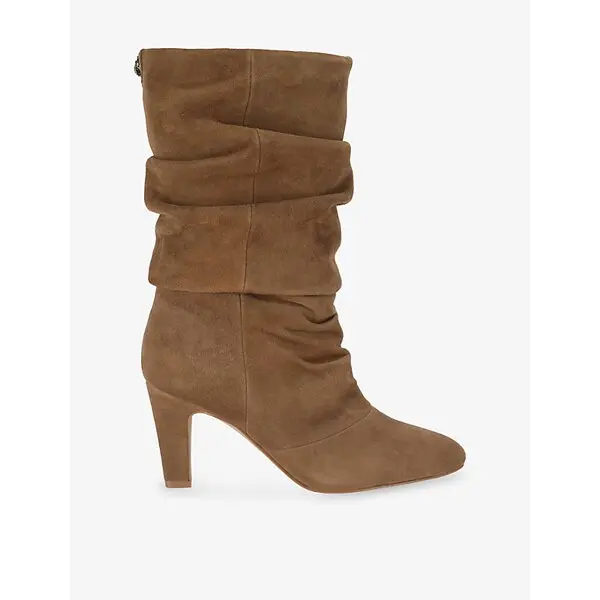 Kurt Geiger Elizabeth Slouch Heeled Suede Boots